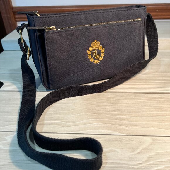 Lauren Ralph Lauren | Bags | Ralph Lauren Rll Monogram Black Nylon ...